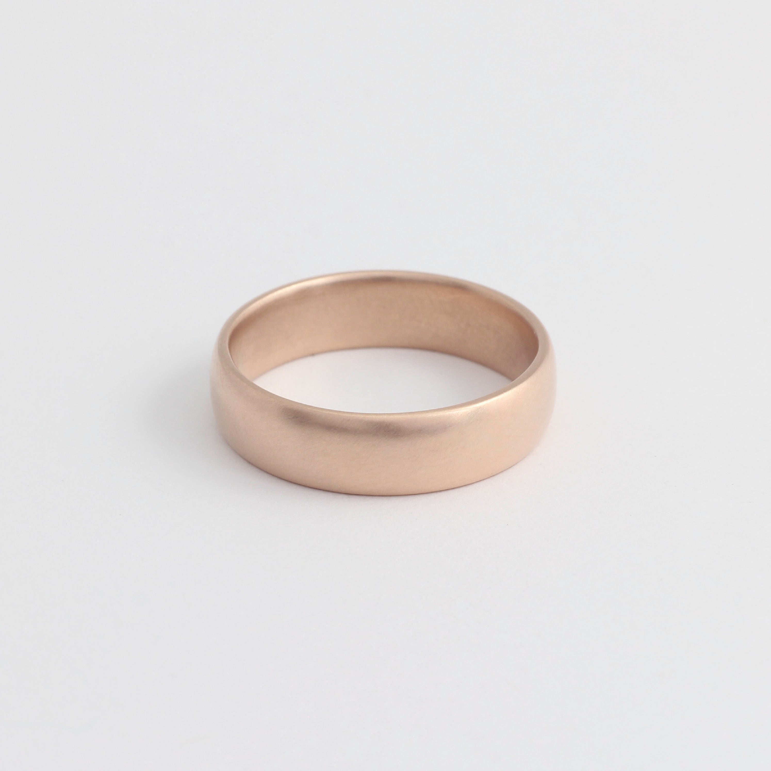 Rose Gold Wedding Band - 5mm Wide - Rounded - Polished– Good Gold