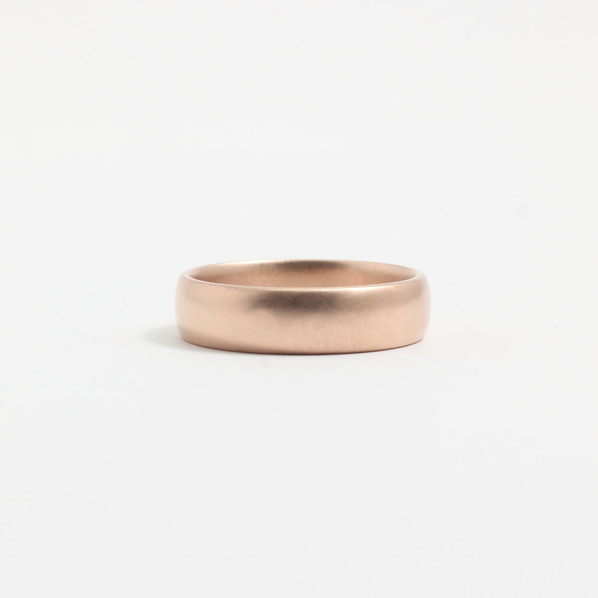 Rose Gold Wedding Band - 5mm Wide - Rounded - Matte– Good Gold