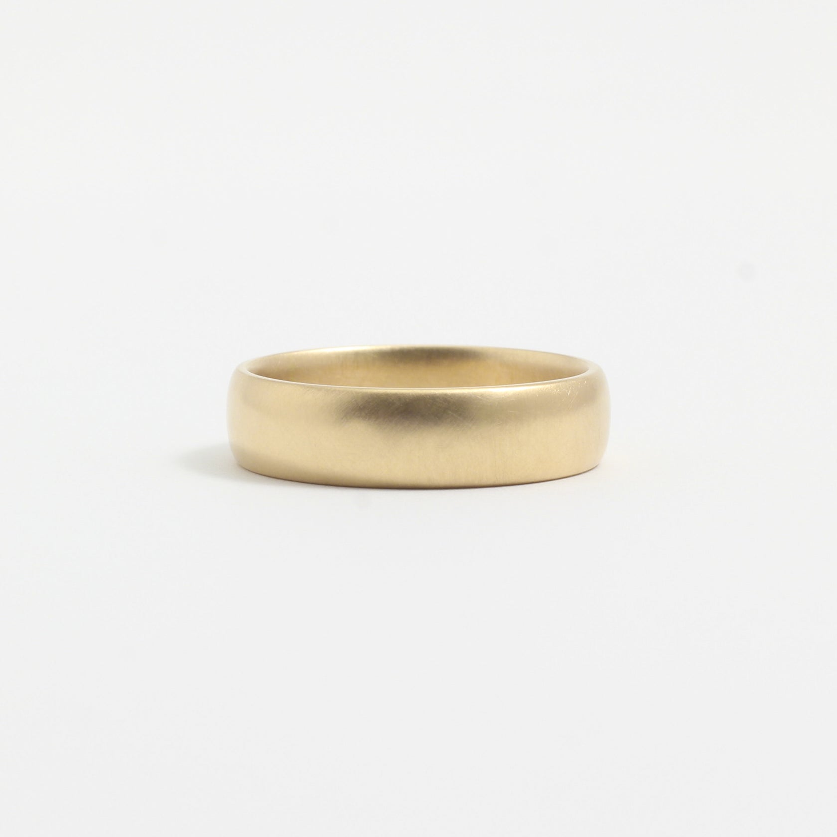 Yellow Gold Wedding Band - 5mm Wide - Rounded - Matte– Good Gold